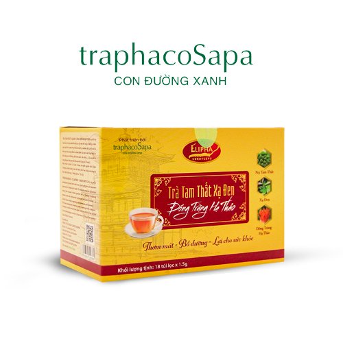 Trà Tam Thất Xạ Đen Đông Trùng Hạ Thảo Traphaco Sapa chính hãng hộp 18 ...