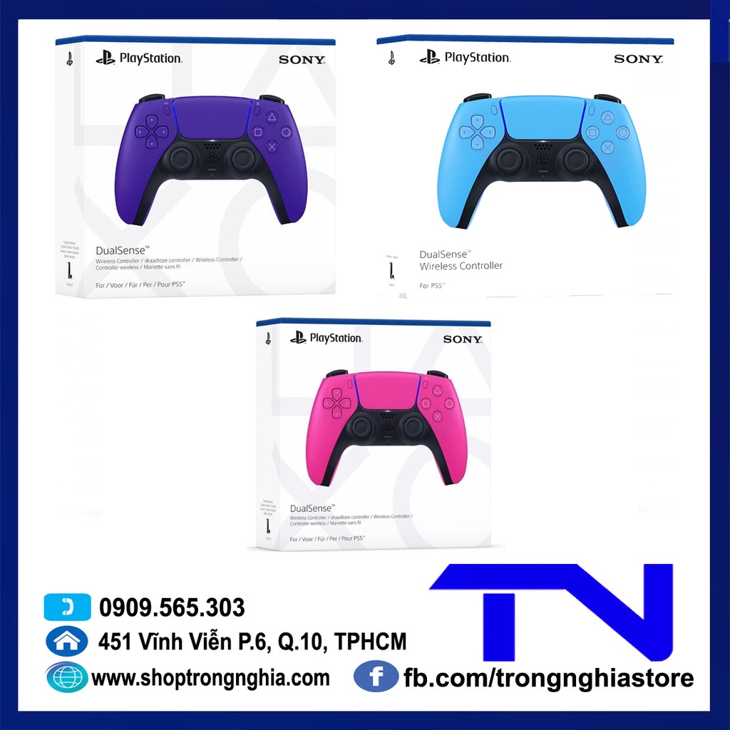 Tay cầm PS5 dual sense màu tím/xanh/hồng/xám - Hàng chính hãng Sony ...