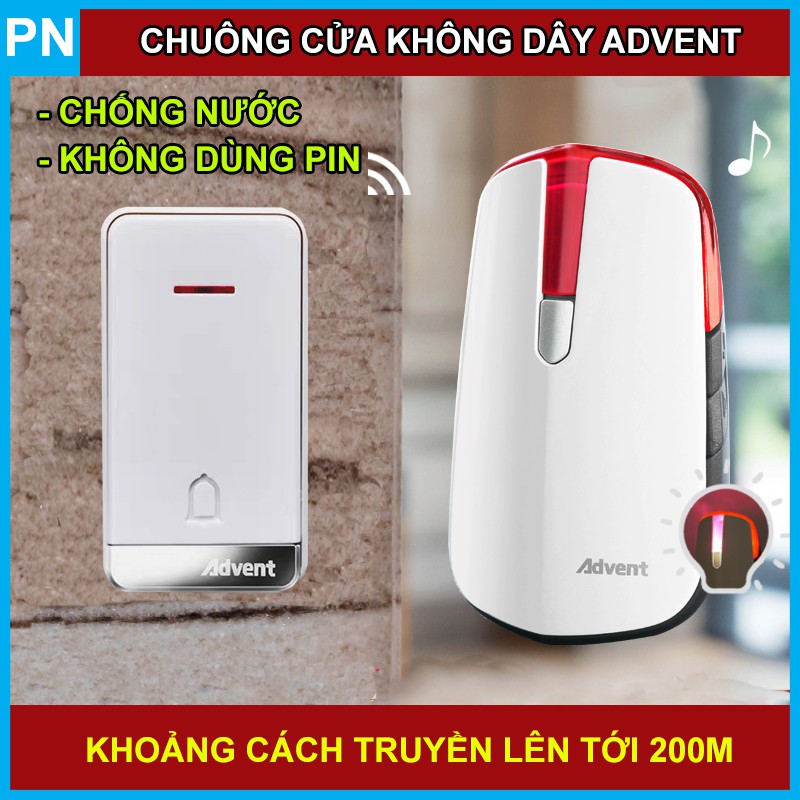 Chuông Cửa Không Dây Chống Nước, Không Dùng PIN Advent P710 (bản cao ...
