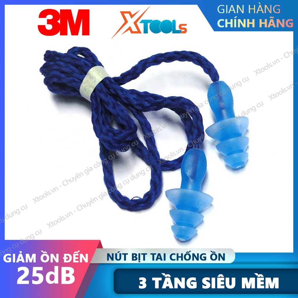 Nút bịt tai chống ồn 3M 1290 3 tầng giảm ồn 25dB, nút tai nhét tai cách âm, kháng nước, chống ...