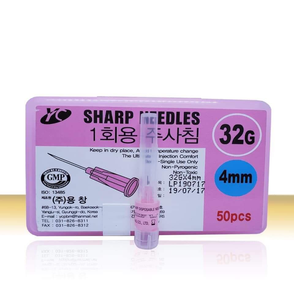 Sharp Mesotherapy Needles - Hộp 50 Đầu kim tiêm meso 27G 30G 31G 32G 33G 34G đủ size 4mm 6mm 8mm ...