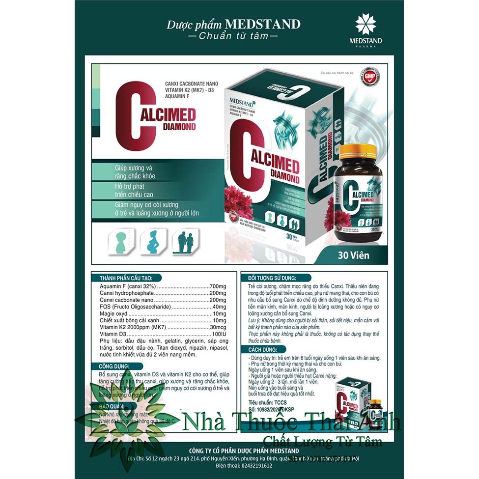 Calcimed Diamond - Canxi Thực Vật Hỗ Trợ Phát Triển Chiều Cao, Chắc ...