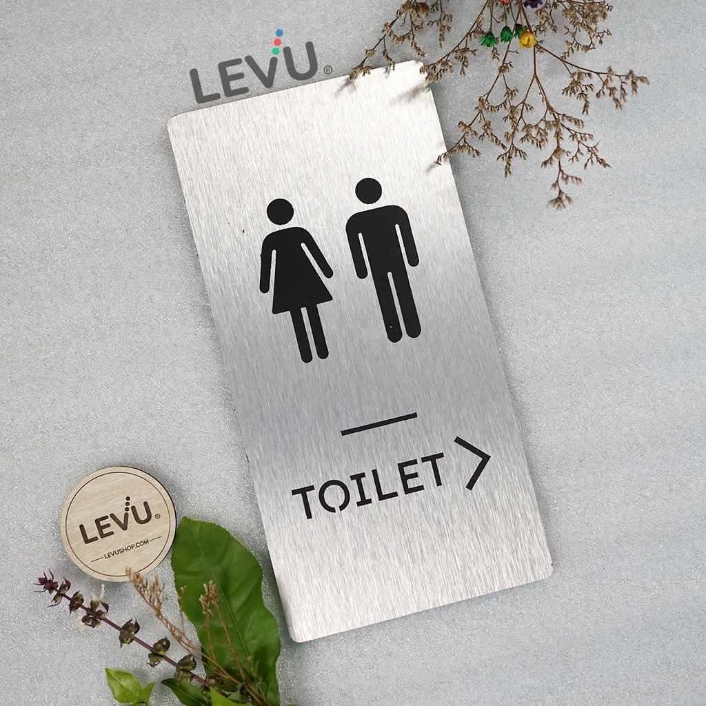Bảng toilet có mũi tên chỉ hướng khu vực WC bằng nhôm alu | Shopee Việt Nam
