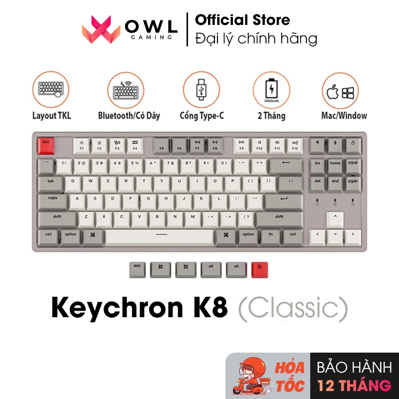 Bàn phím cơ Keychron K8 (Retro) (Hàng chính hãng) | Shopee Việt Nam
