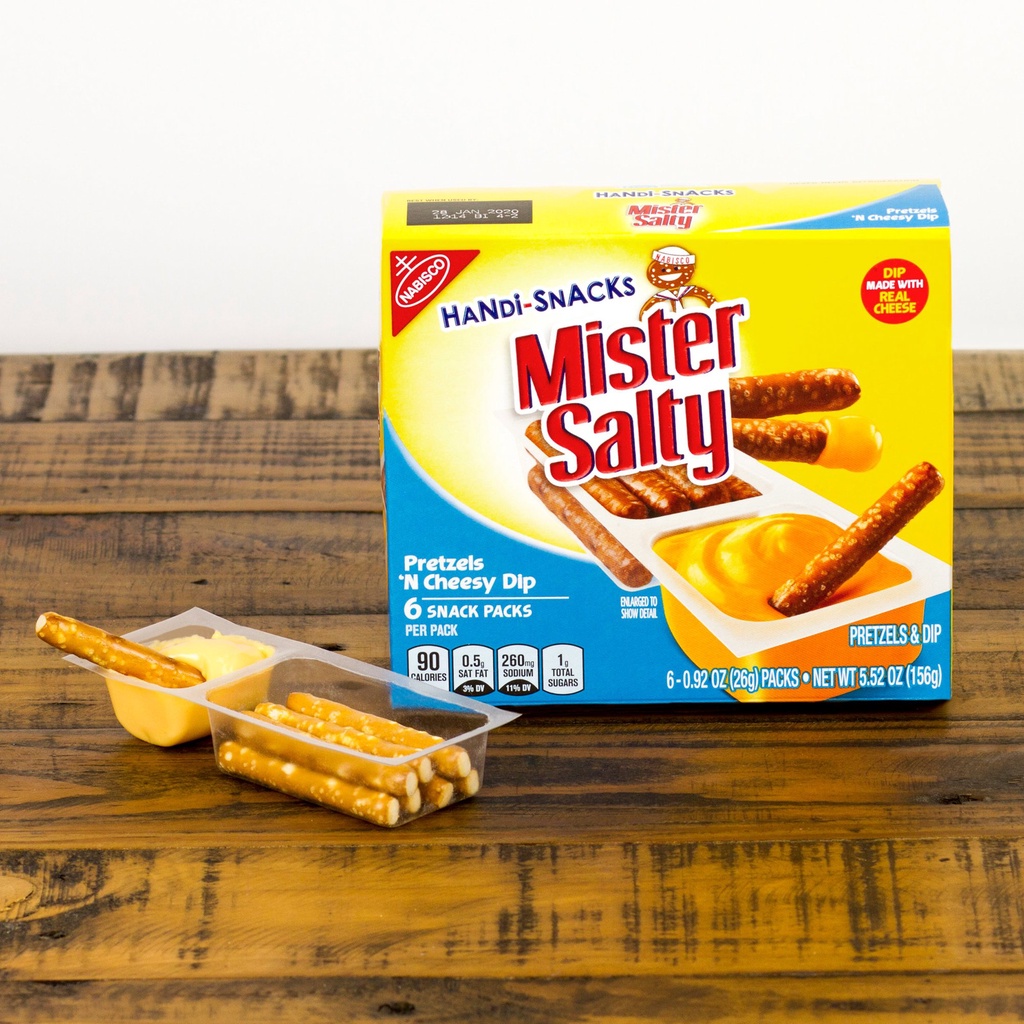 Bánh Que Chấm Phô Mai Hàng Nhập Mỹ Gói 26g Mister Salty Pretzels N Cheese Handi Snacks