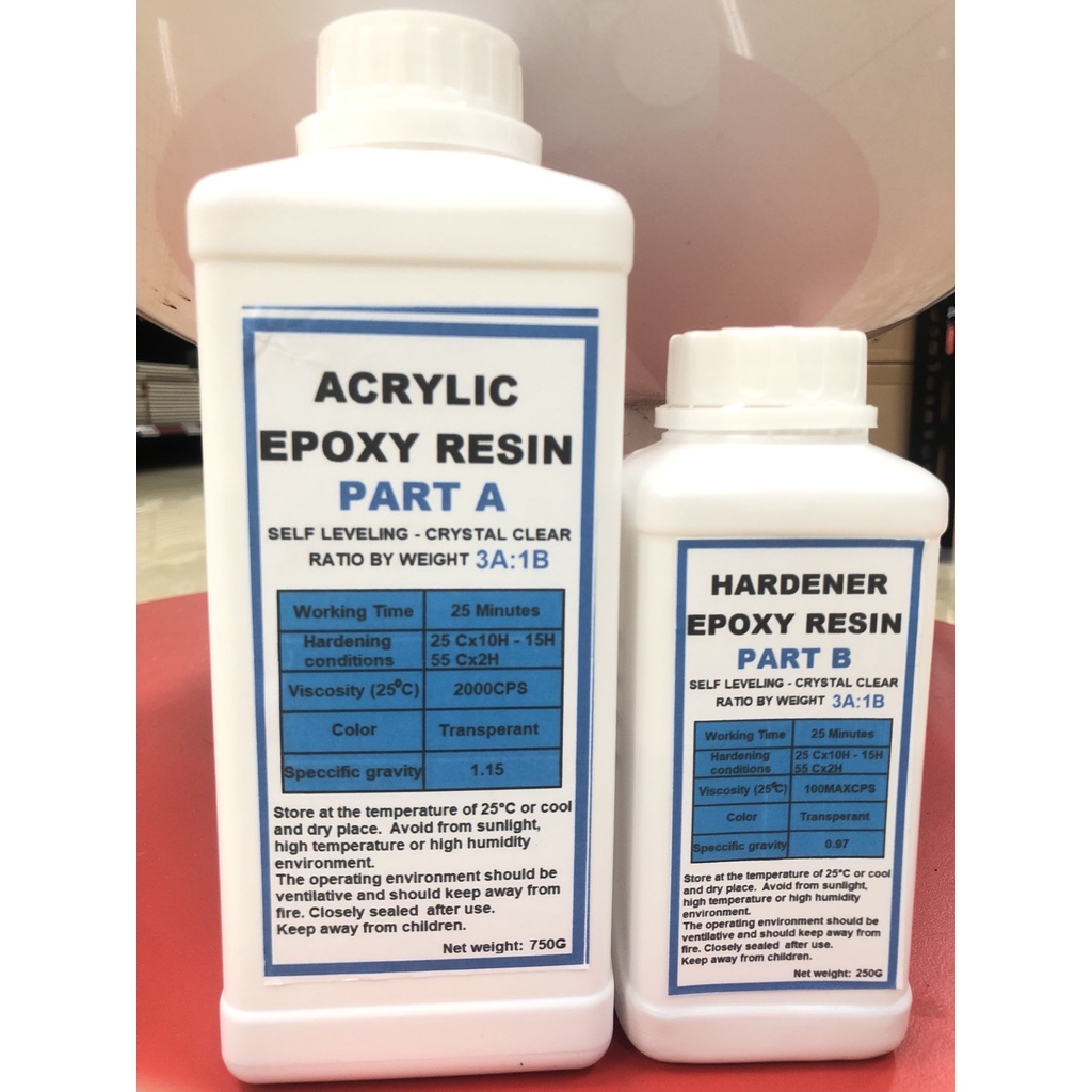 [Lộc'art Store]Acrylic Epoxy Resin (Nhựa trong suốt) 1kg 2 chai ...