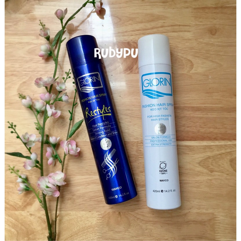 Keo xịt tóc mềm hoặc cứng Glorin 420ml | Shopee Việt Nam