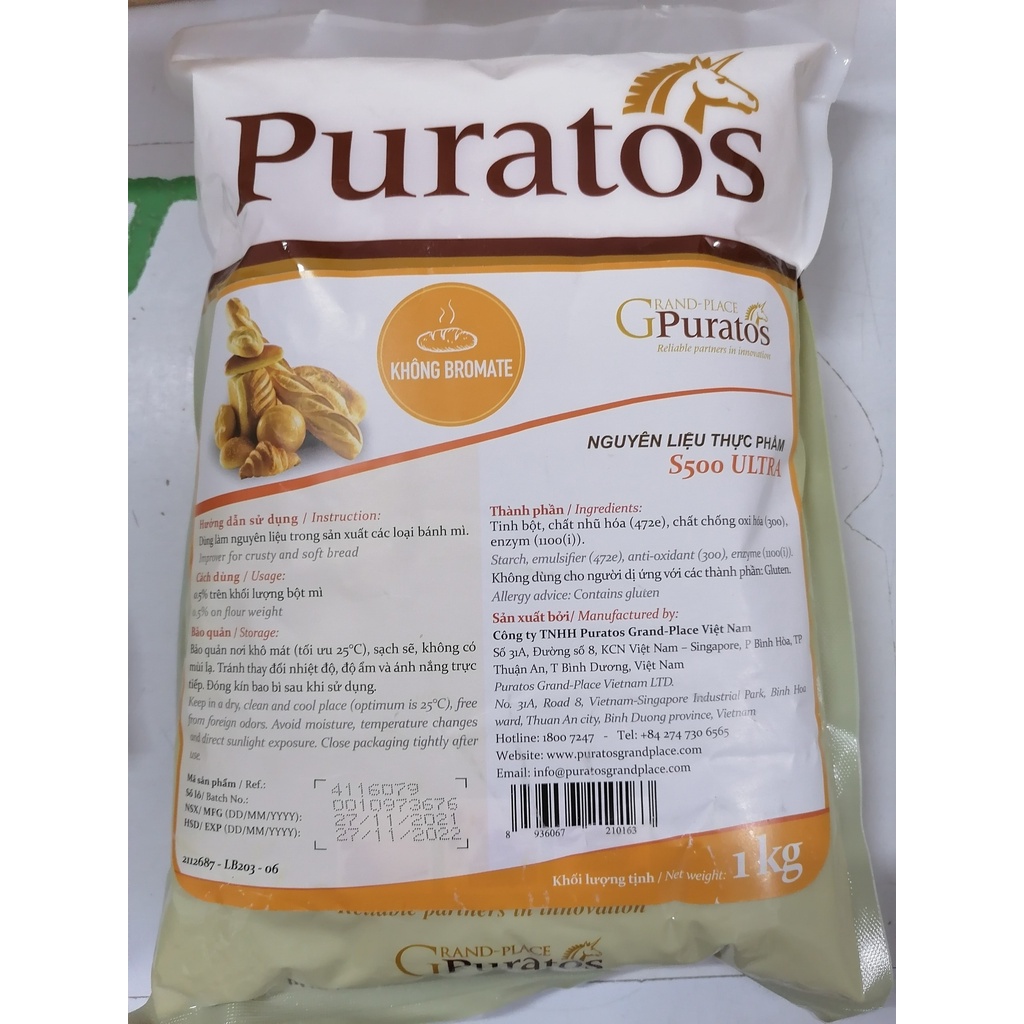 [Túi 1 Kg – ULTRA] PHỤ GIA BÁNH MÌ S500 [VN] PURATOS Improver For ...