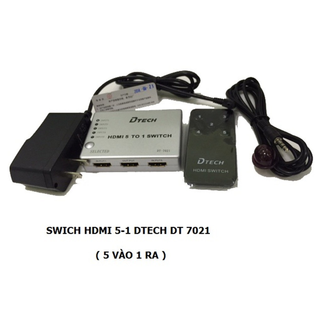 Multi HDMI 5 IN 1 Dtech (DT 7021) ( 5 VÀO 1 RA ) | Shopee Việt Nam