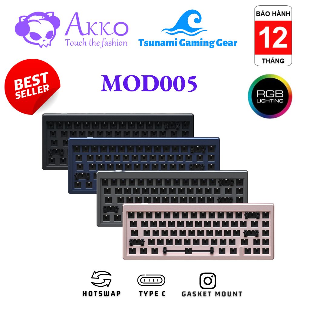 Bộ Kit phím cơ AKKO Designer Studio MOD005 RGB/ Hotswap 5 pin/ Foam ...