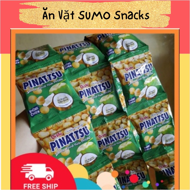 Combo 10 gói Oishi Snack Nhân Đậu Phộng Vị Nước Cốt Dừa Pinattsu (7g ...