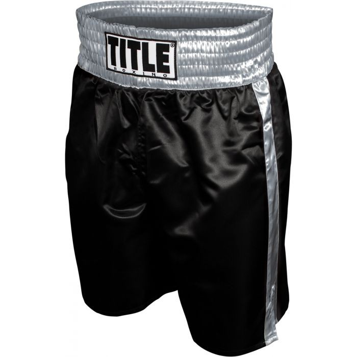 Title Boxing Professional Boxing Trunks Black/Silver | Shopee Việt Nam