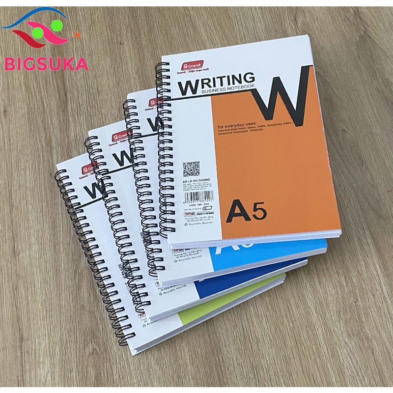 Sổ lò xo A5 A6 kẻ ngang 200 trang Grand - sổ ghi chép cầm tay BIGSUKA | Shopee Việt Nam