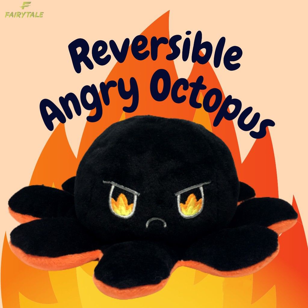 Bạch tuộc cảm xúc nhồi bông có thể đảo ngược nhồi bông Angry octopus ...