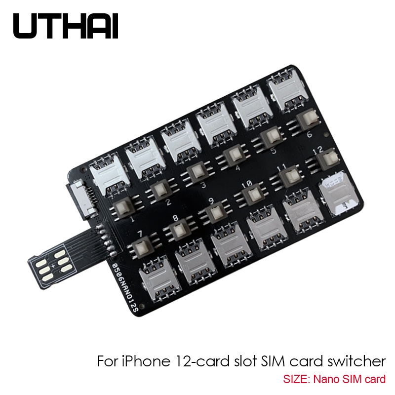Đầu Đọc Thẻ Sim T13 12 Ngăn Màu Xanh Lá Cho IPhone Android Mini Sim ...