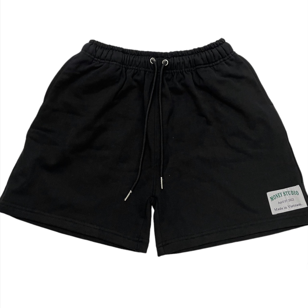 Quần Short Nam Nữ MONEY STUDIO Chất Nỉ Chân Cua - Màu Đen | Shopee Việt Nam