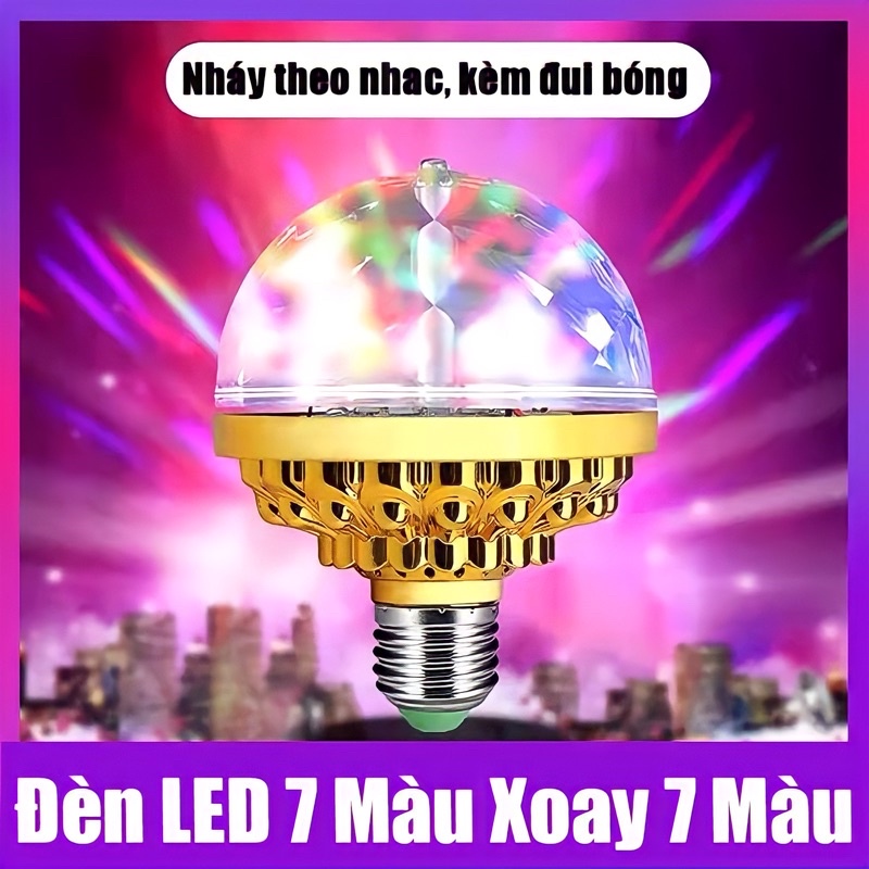 Đèn led xoay 7 màu vũ trường nháy chớp theo nhạc bay phòng sân khấu ...