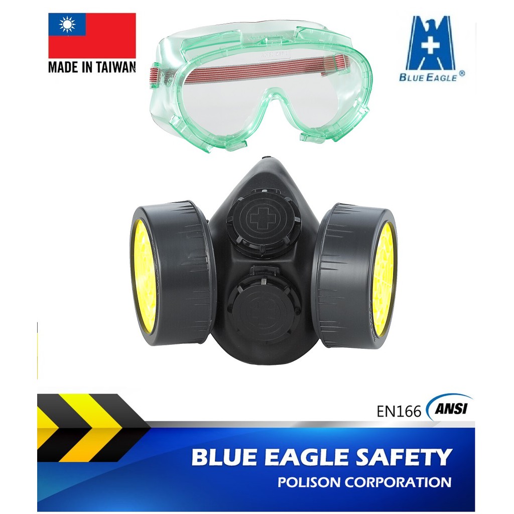 Mặt nạ phòng độc Blue Eagle NP306 kèm kính bảo hộ SG154 | Shopee Việt Nam