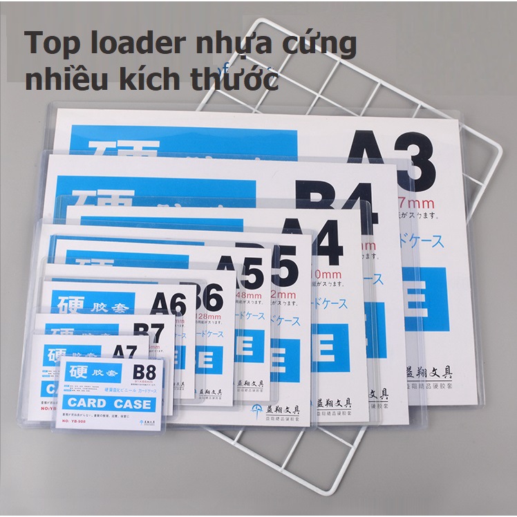 [TL02] Top loader (không seal, xanh nhẹ) bìa nhựa cứng nhiều kích thước ...