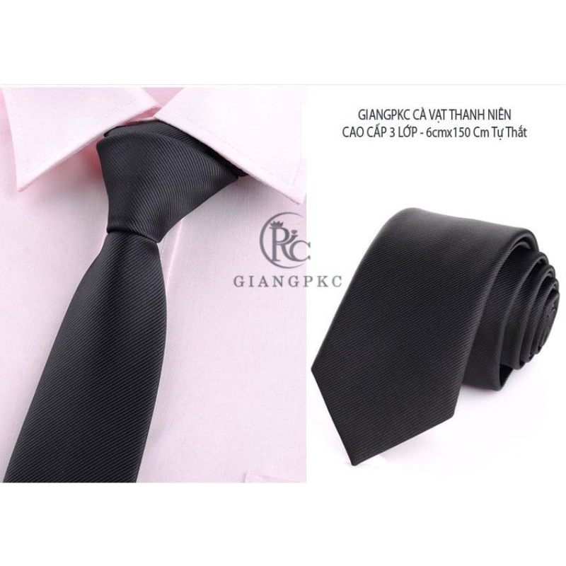 Cavat nam xéo trơn đơn giản mẫu tự thắt bản nhỏ 6cm | Shopee Việt Nam