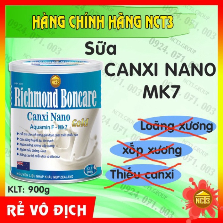 Sữa Bột Tăng Chiều Cao Cho Trẻ Richmond Boncare Canxi Nano Gold (900G ...