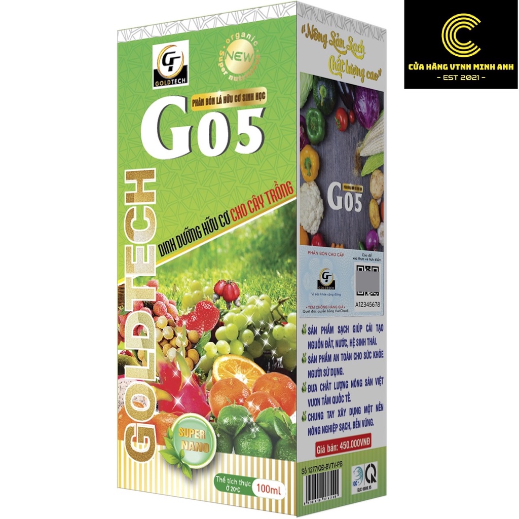 Phân bón hữu cơ GoldTech G05 ( 100 ml ) chính hãng | Shopee Việt Nam