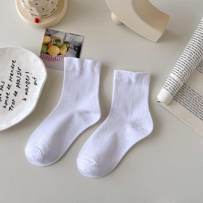 Tất Cổ Cao Nữ，vớ Cotton Cổ Cao Nữ Hàn Quốc Gân Trơn Nhiều Màu Shopee Việt Nam