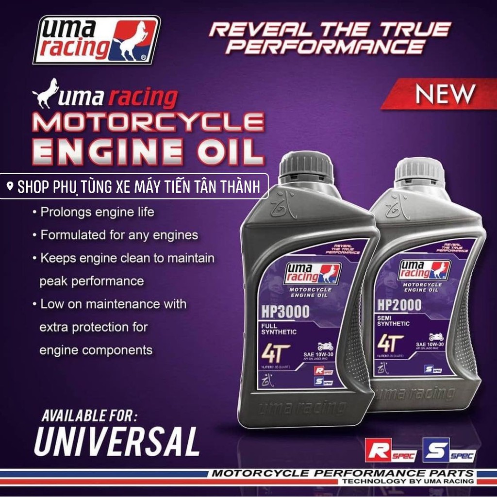 DẦU NHỚT xe máy Uma Racing - Engine Oil 4T 10W30/10W40/15W50 ( XE SỐ ...