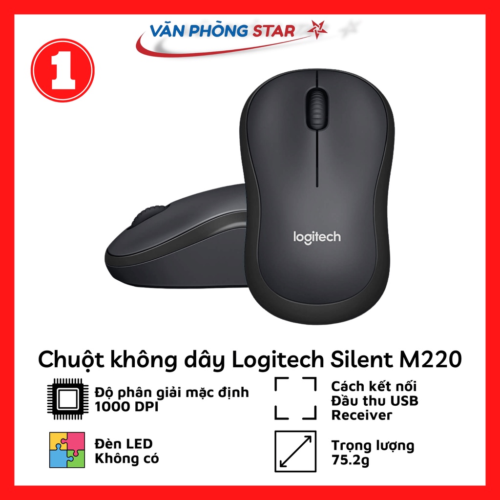 Chuột không dây logitech m220 chính hãng | Shopee Việt Nam