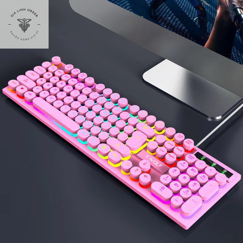 Bàn phím Giả Cơ T80 Phím tròn Usb Led Bàn phím nút tròn 104 Phím Phong ...