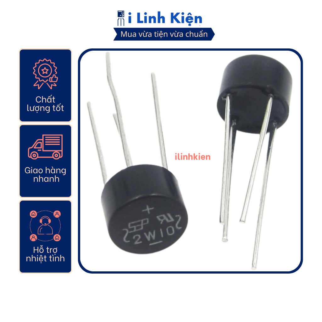 2W10 Diode cầu 2A 1000V DIP-4 chính hãng SEP | Shopee Việt Nam