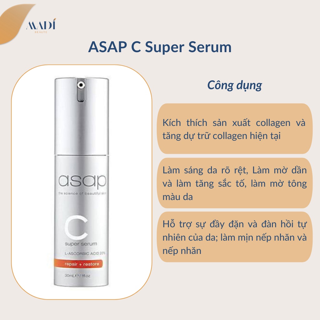 [HÀNG CÔNG TY] Tinh Chất Dưỡng Trắng Sáng Da Vitamin C Asap Super C ...