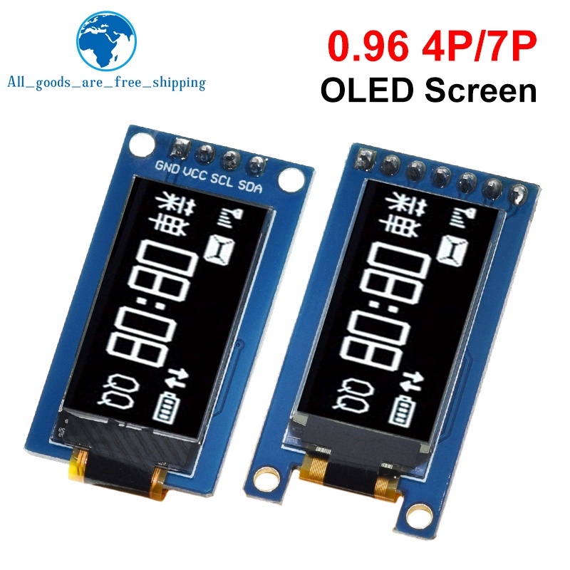 Màn hình OLED 0,96 inch 4PIN / 7PIN 64 × 128 Mô-đun LCD SSD1107 LCD 0.96 "Mô-đun màn hình dọc ...