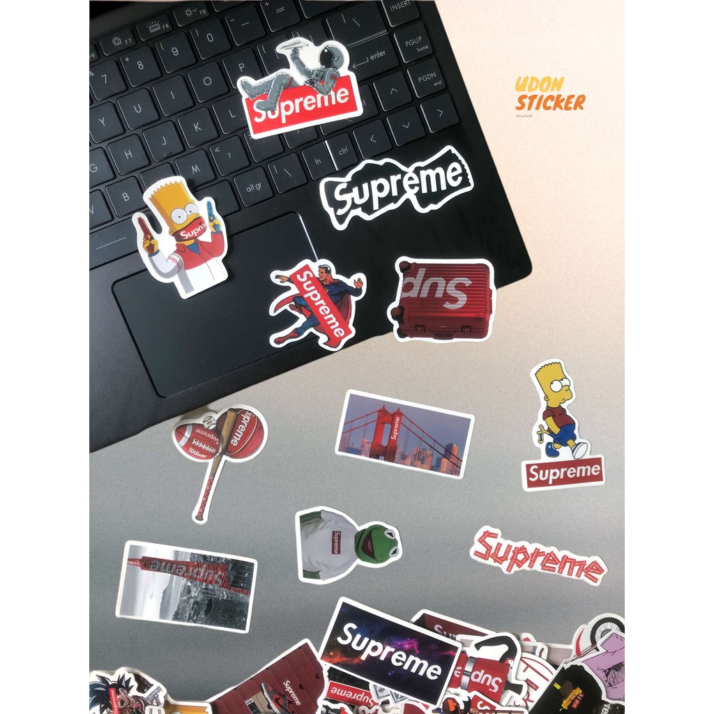 Sticker Supreme với văn hóa skateboarding, hip hop, rock (chống thấm ...