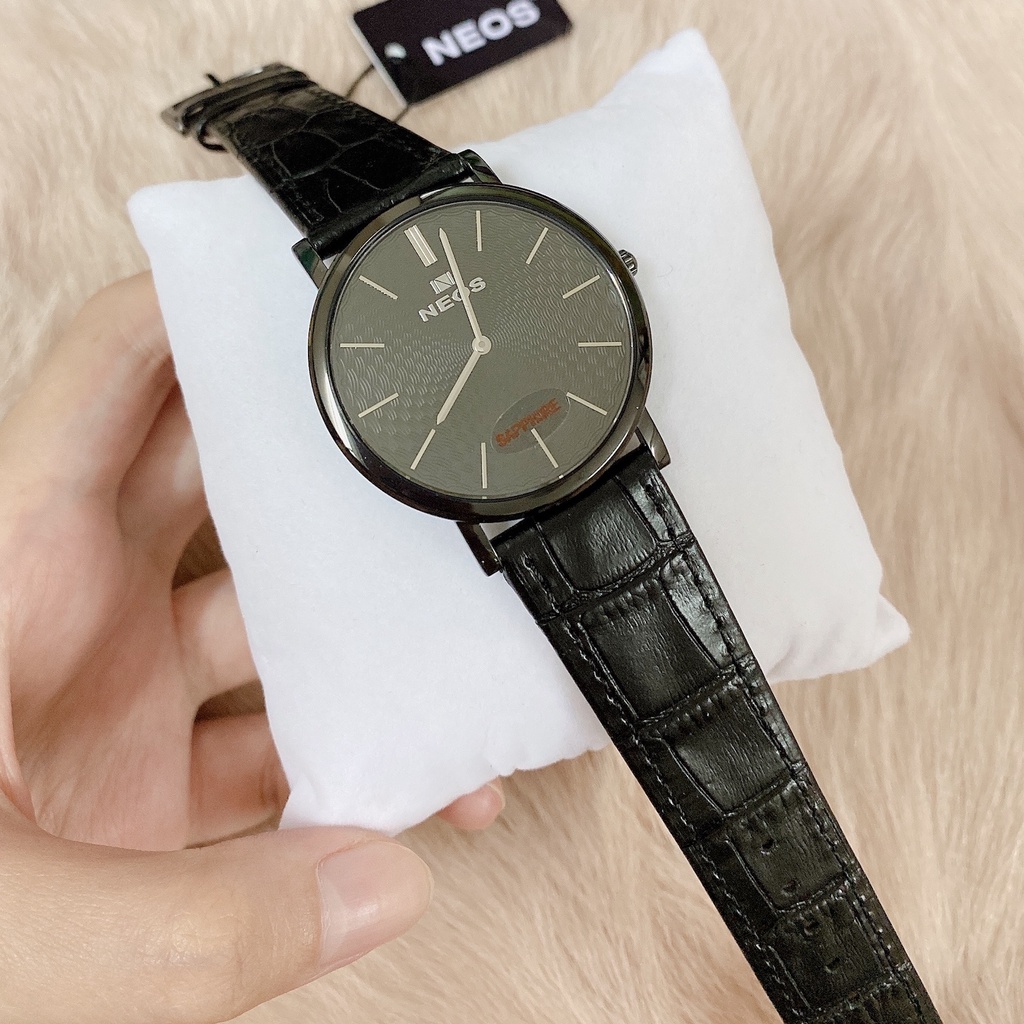 Đồng hồ nam, dây da NEOS, 2 kim, đen và nâu, NEOS M40577 | Shopee Việt Nam