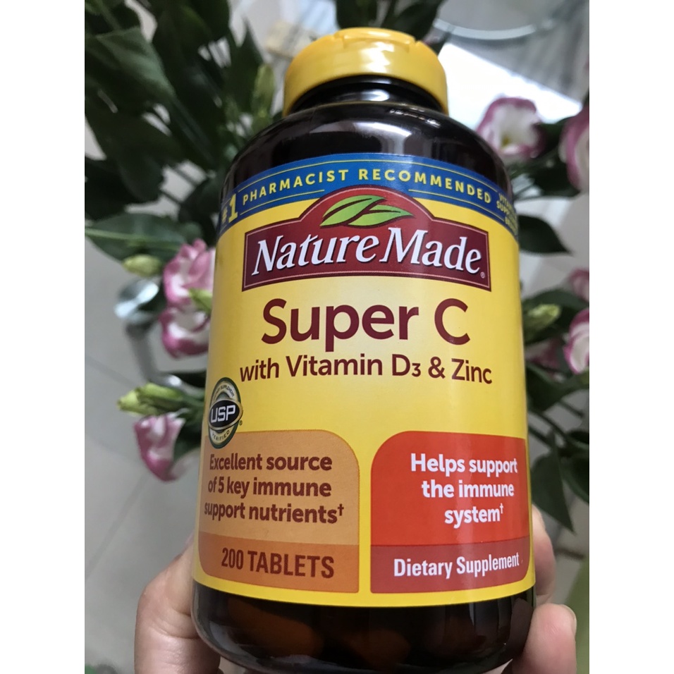 [Bill Mỹ] Viên Uống SUPER C & VITAMIN C Nature Made (hộp 200 viên ...