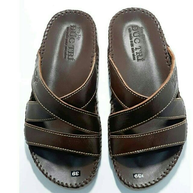Dép Nam quai ngang da bò cao cấp Mã V38 | Shopee Việt Nam
