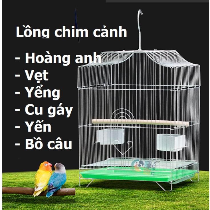 Lồng chim inox size 55cm chuồng dùng cho mọi loại chim cảnh đủ phụ kiện ...