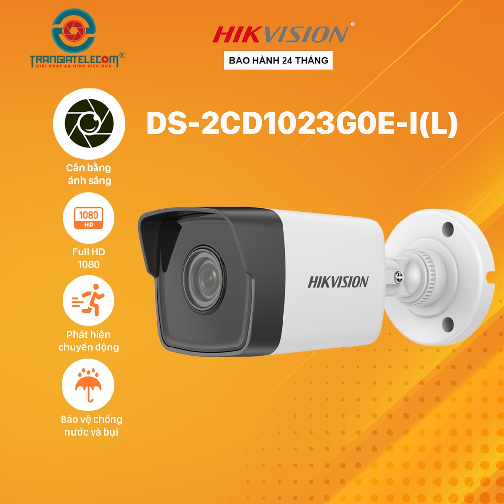 Camera IP thân trụ 2MP HIKVISION DS-2CD1023G0E-I(L) - TRANGIATELECOM | Shopee Việt Nam