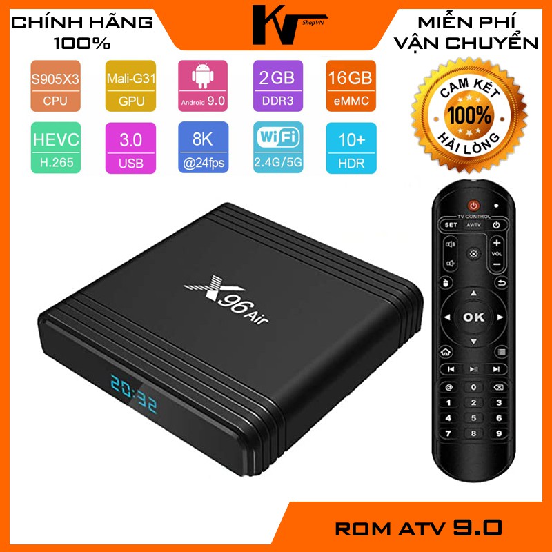 Android TV Box X96 Air, Chip S905X3, Ram 2GB, Bộ nhớ trong 16GB ...