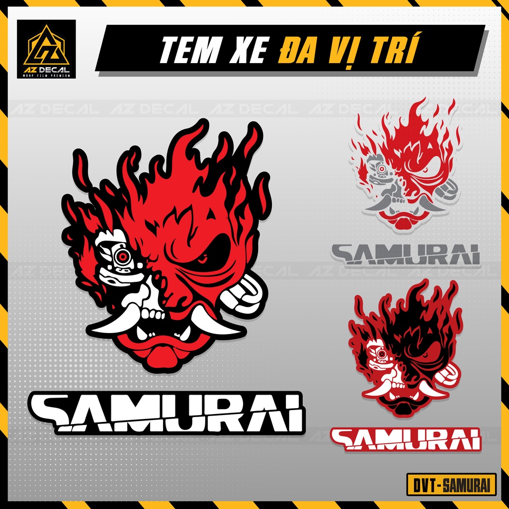 Tem Samurai Dán Xe Máy Xe Điện Mỏ Dè Mặt Nạ Mũ Bảo Hiểm | DVT-SAMURAI ...