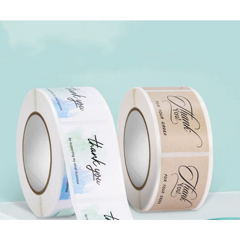 Cuộn 250 tem Sticker Thank you in màu tự dính 2.5x3.8cm , 2.5x7.6cm ...