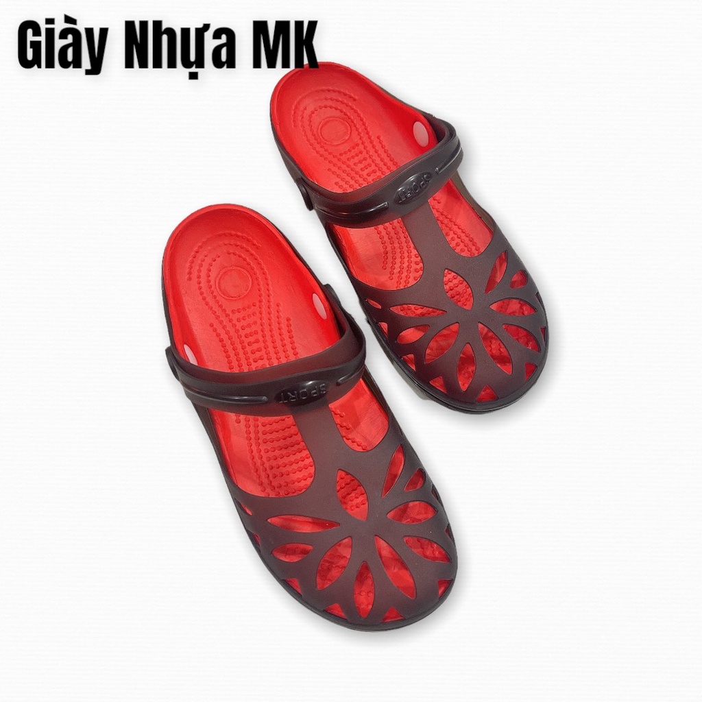 Giày Nhựa Dẻo Bít Mũi NỮ Khoét Lazer Đi Mưa Bioren Catha - GL035 ...