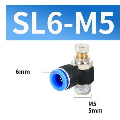 Van tiết lưu chỉnh khí SL6-M5 đầu nối nhanh dùng với dây hơi phi 6, chân ren 5mm | Shopee Việt Nam