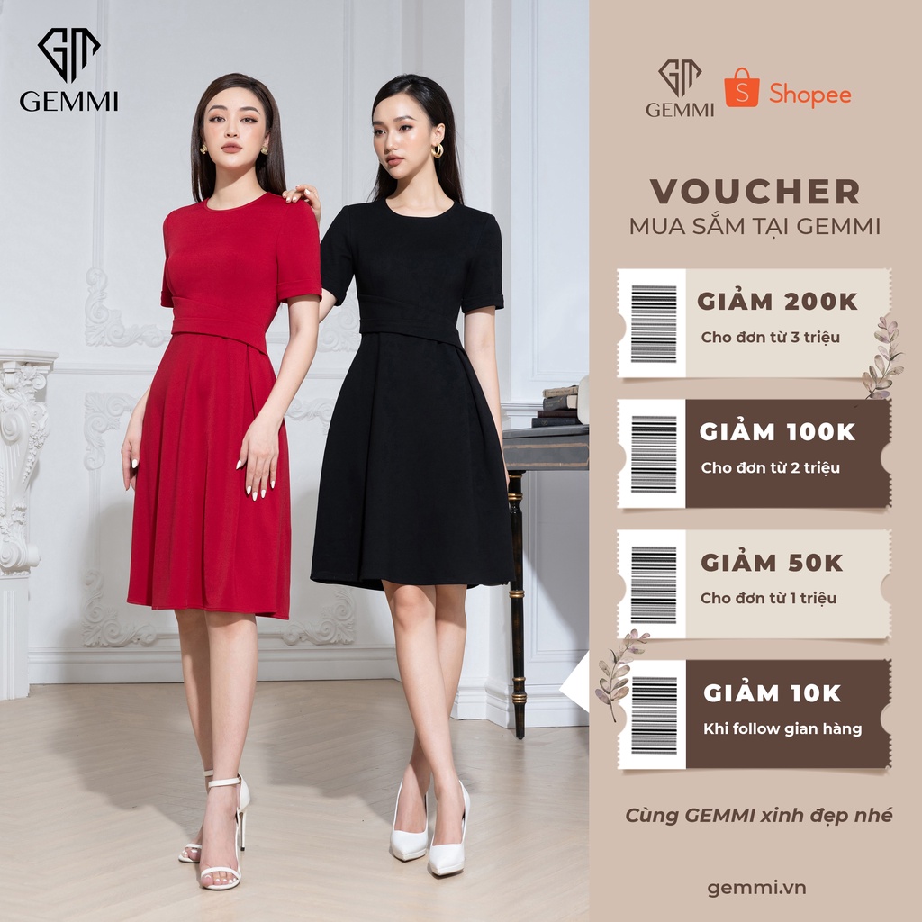 Váy đầm nữ công sở thiết kế dáng xòe Gemmi fashion, DK8496 | Shopee ...