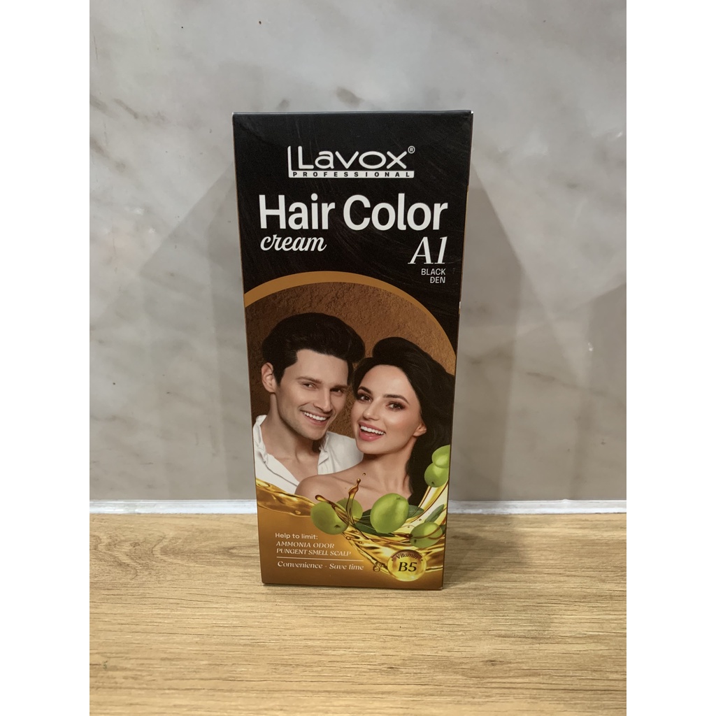 [Chính Hãng_Lavox_Đủ màu] Kem nhuộm tóc phủ bạc Lavox Hair Color Cream_60mlx2. | Shopee Việt Nam
