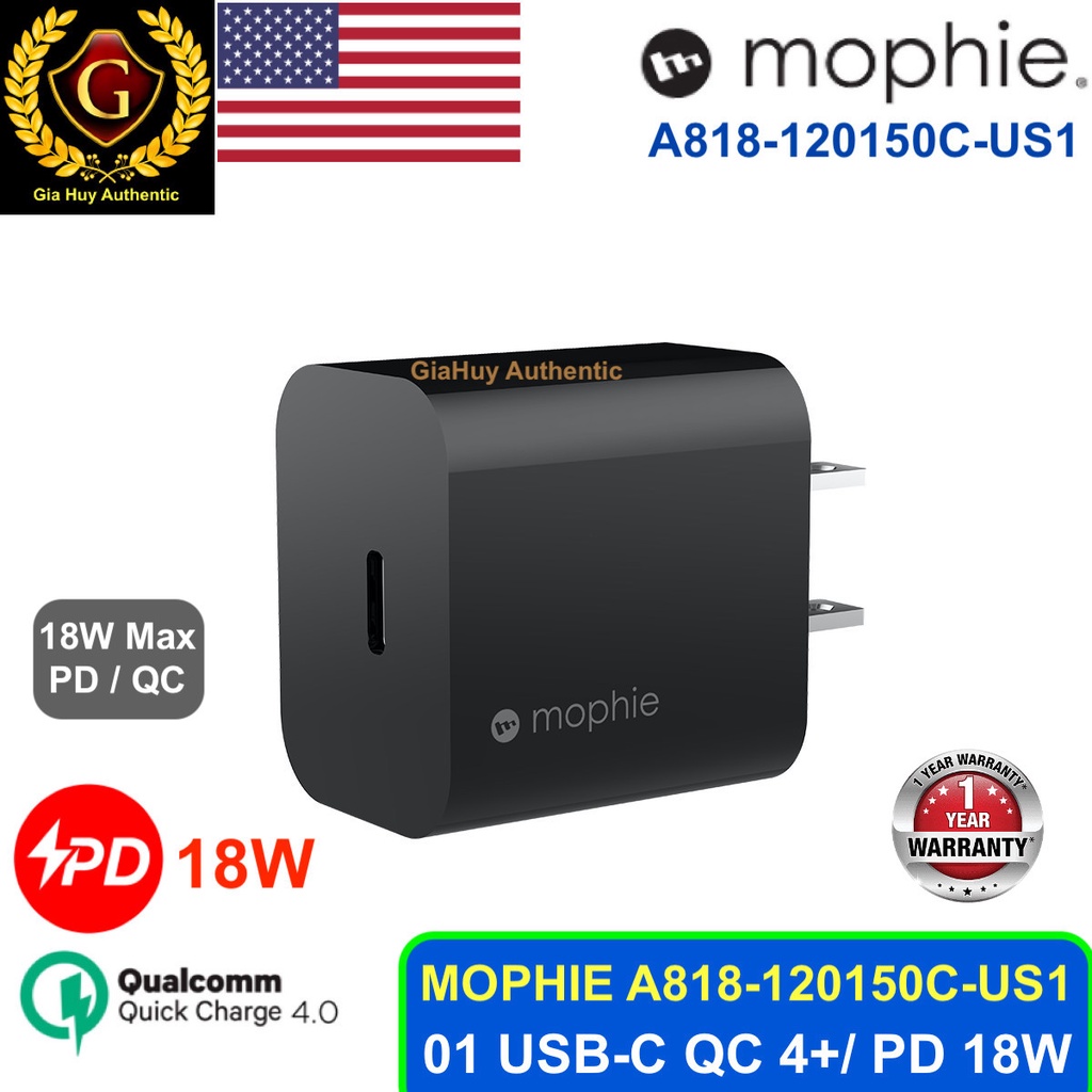 Củ sạc nhanh MOPHIE A818-120150C-US1 QC 4+/ Power Delivery 18W | Shopee Việt Nam