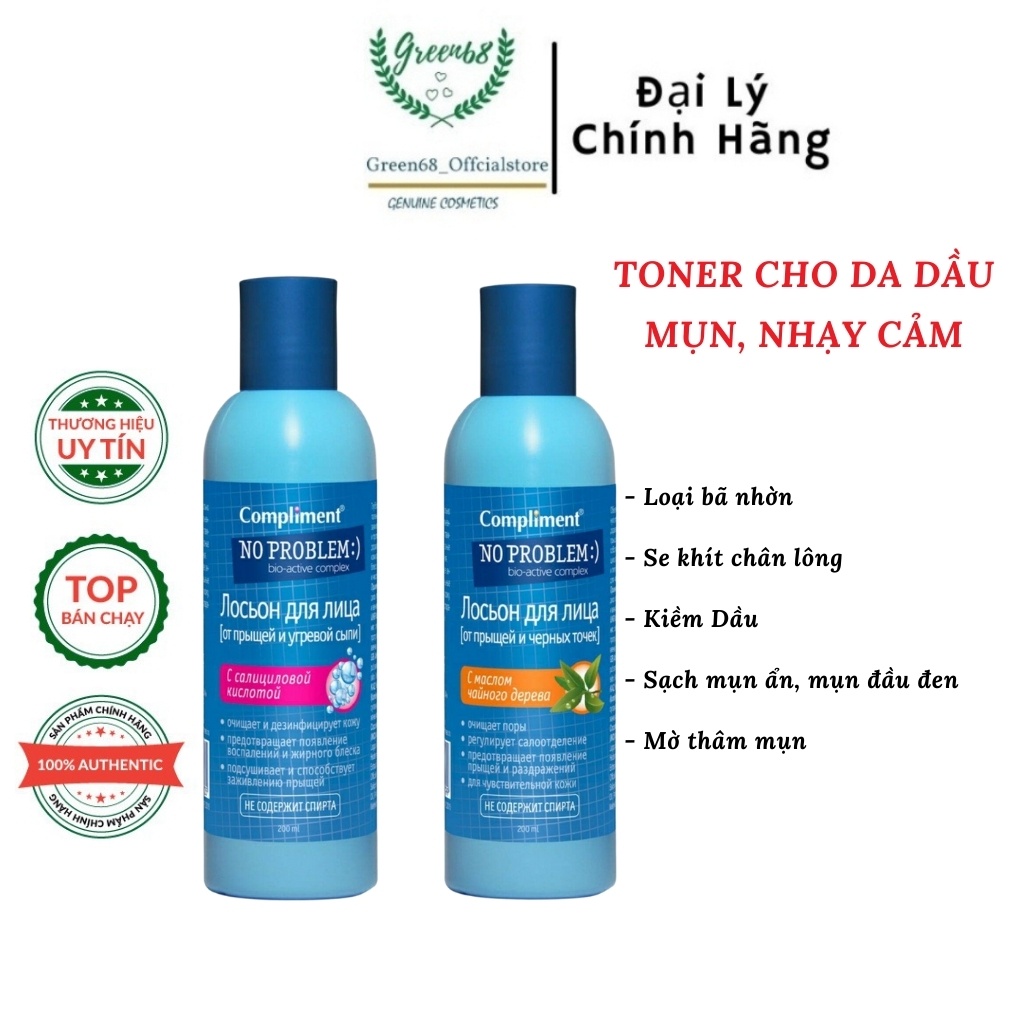 Toner Nga COMPLIMENT NO PROBLEM 200ml Làm Sạch Sâu, Giữ Ầm, Kiềm Dầu Giảm Viêm Mụn, Chăm Sóc Da ...