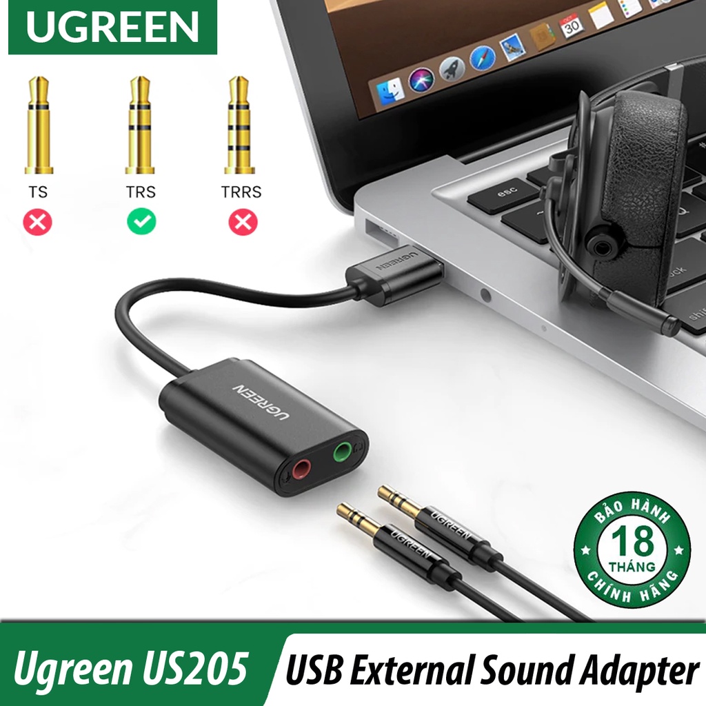 Bộ Cáp Chuyển USB Ra Mic + Audio Cao Cấp | UGREEN US205 Chính Hãng ...