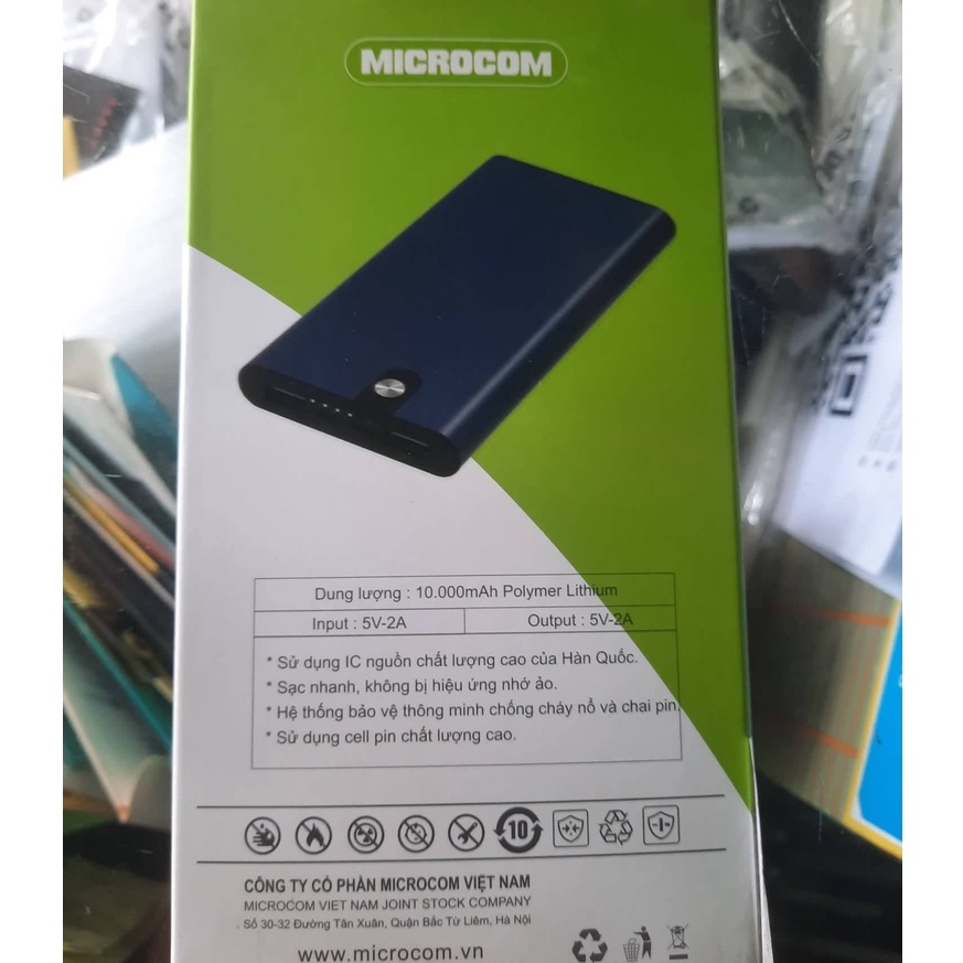 Sạc Dự Phòng Chính Hãng MICROCOM 10.000mAh | Shopee Việt Nam